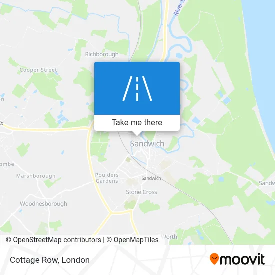 How to get to Cottage Row, Sandwich by bus or train?