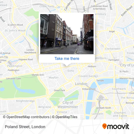 How to get to Poland Street, Soho by Tube, bus, train or DLR?