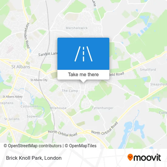 How to get to Brick Knoll Park, St Albans by bus or train?