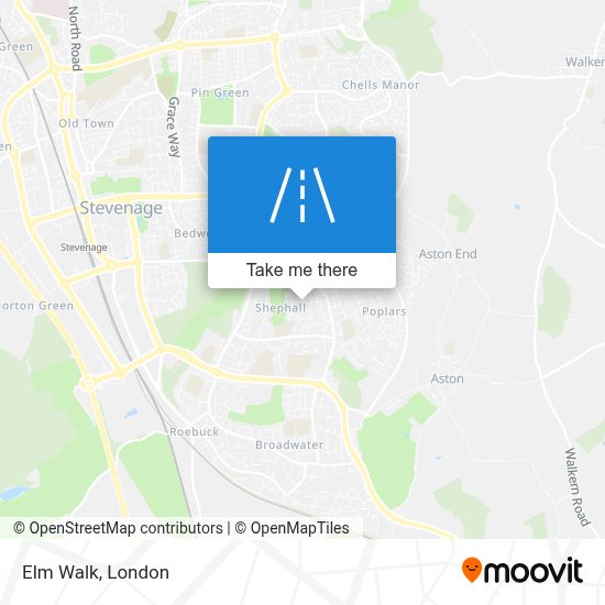 How to get to Elm Walk, Stevenage by bus or train?