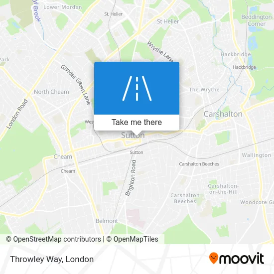 How to get to Throwley Way, Sutton by bus, train, Tramlink or Tube?