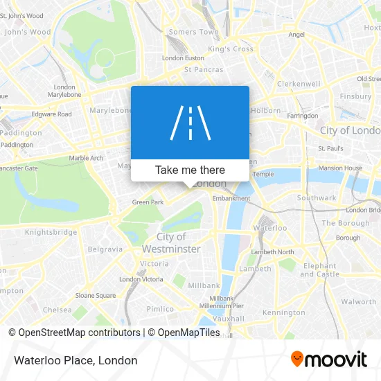 How to get to Waterloo Place, Westminster by Tube, bus or train?