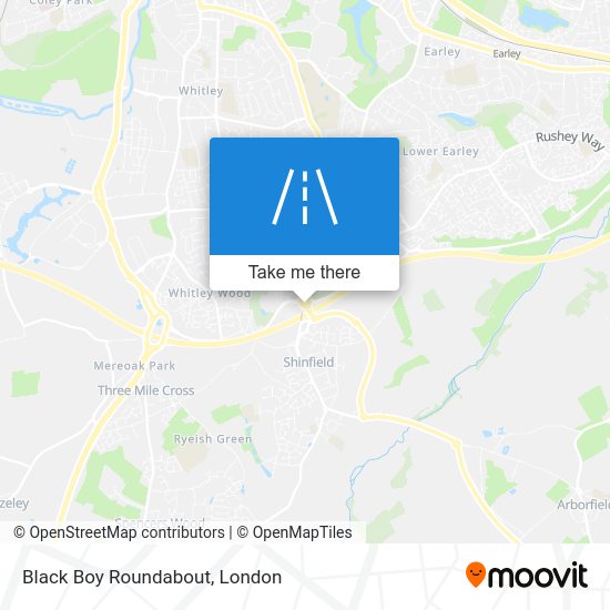 How to get to Black Boy Roundabout, Wokingham by bus or train?