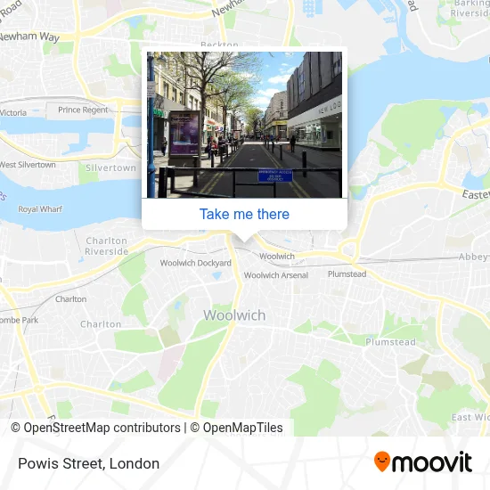 How to get to Powis Street, Woolwich by train, bus or Tube?
