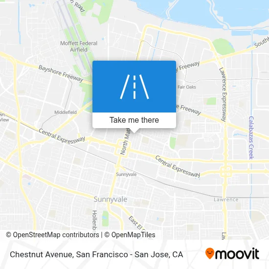 ¿Cómo llegar a Chestnut Avenue, Sunnyvale en autobús, tren ligero o tren?