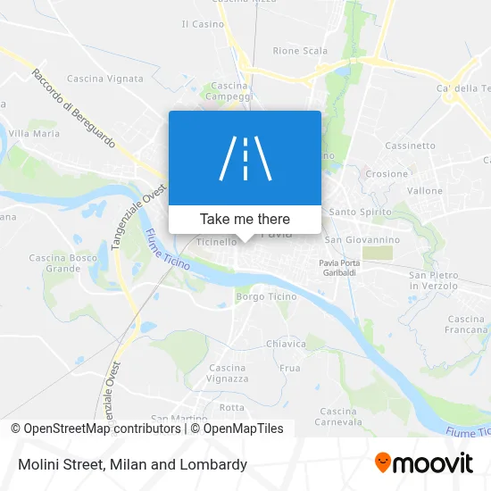 How to get to Molini Street, Pavia by bus or train?
