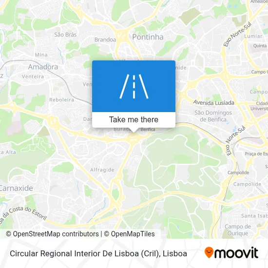 Encontrar as melhores rotas para Circular Regional Interior De Lisboa ...