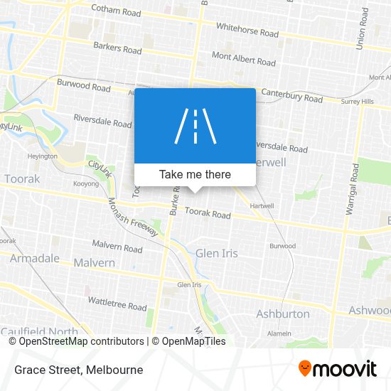 How to get to Grace Street in Camberwell by Bus, Tram or Train?