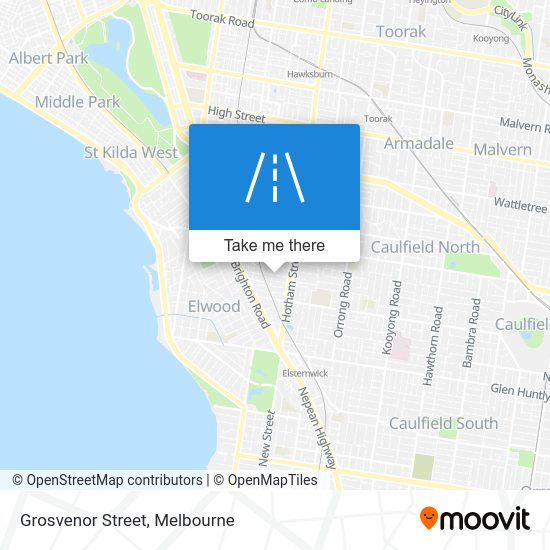 How to get to Grosvenor Street, Balaclava by train, bus or tram?