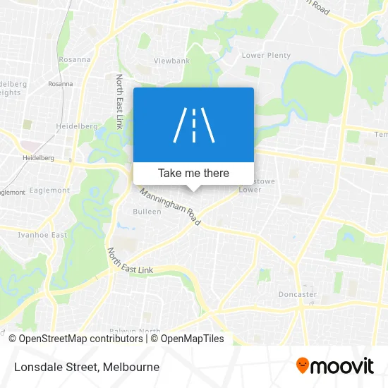 How to get to Lonsdale Street, Bulleen by bus, tram or train?