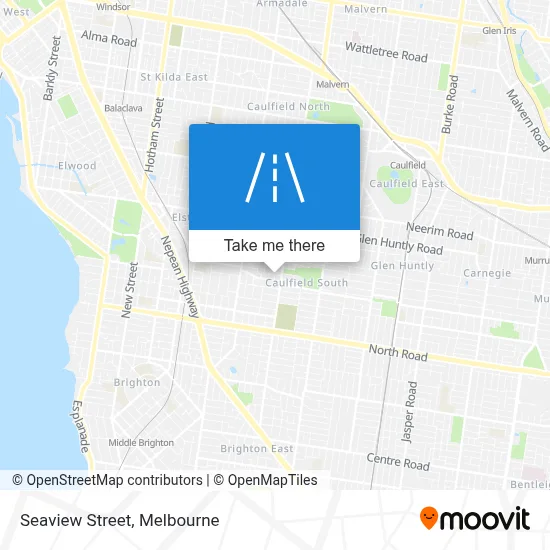 How to get to Seaview Street, Caulfield South by tram, bus or train?