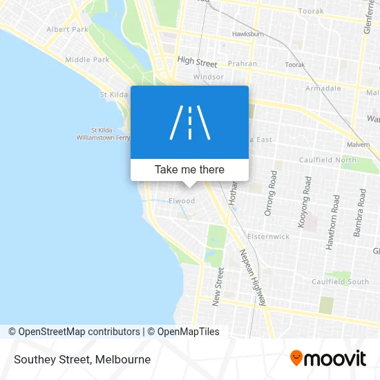 How to get to Southey Street, Elwood by bus, train or tram?