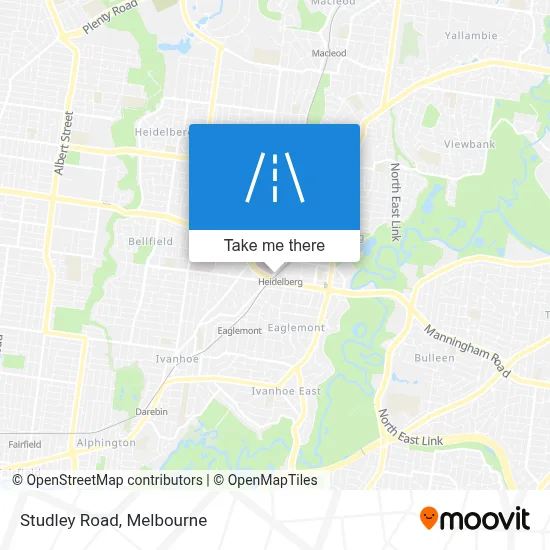 How to get to Studley Road, Heidelberg by bus, train or tram?