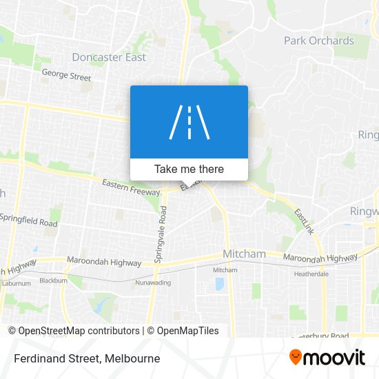 How to get to Ferdinand Street, Nunawading by bus, train or tram?