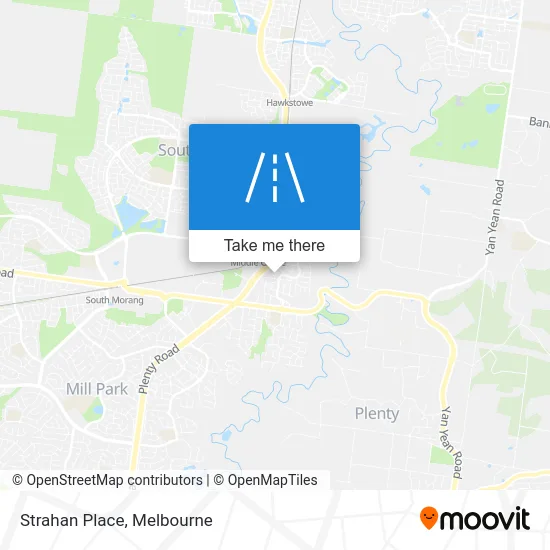 How to get to Strahan Place, South Morang by bus or train?
