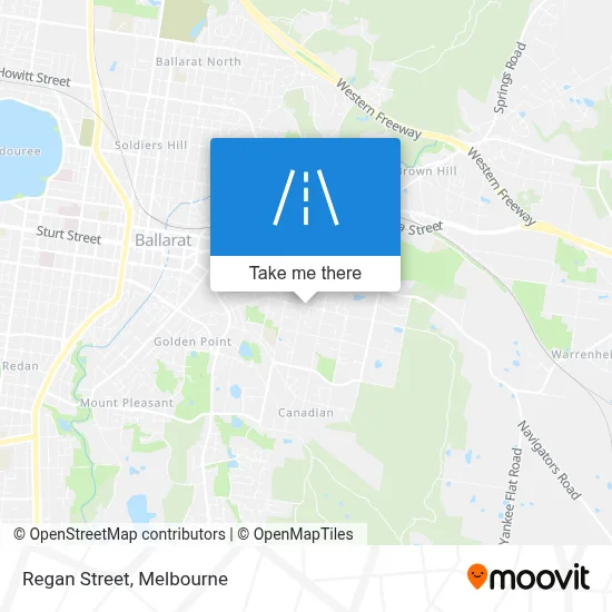 How to get to Regan Street, Ballarat East by bus or train?