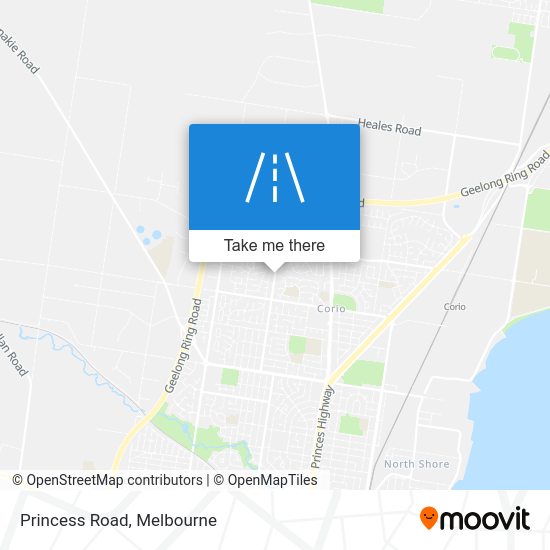 How to get to Princess Road, Corio by bus or train?