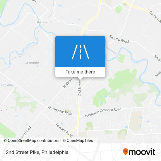 How to get to 2nd Street Pike, Richboro by bus or train?