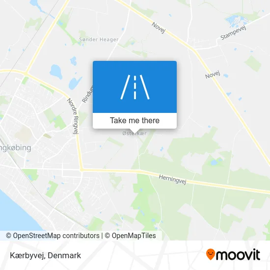 How to get to Kærbyvej, Ringkøbing-Skjern by bus or train?