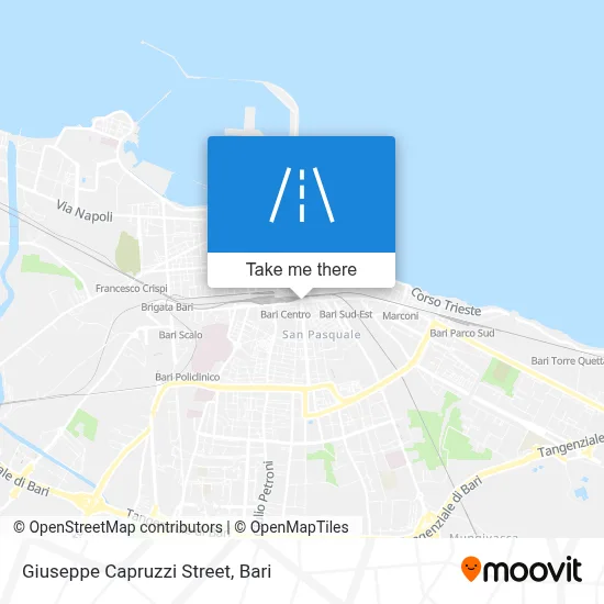 How to get to Via Giuseppe Capruzzi, Bari by bus or train?