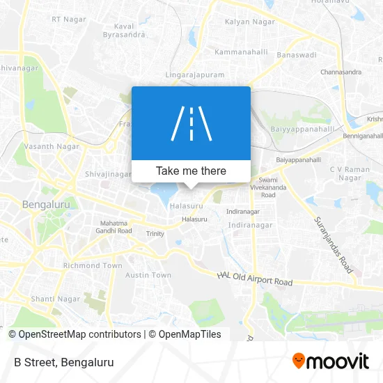 How to get to B Street, Ulsoor by bus or metro?