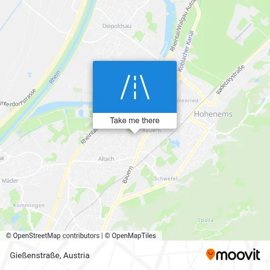 How to get to Gießenstraße, Gemeinde Altach by bus or train?
