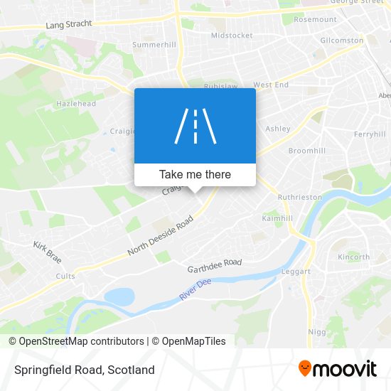 How to get to Springfield Road, Aberdeen by bus or train?