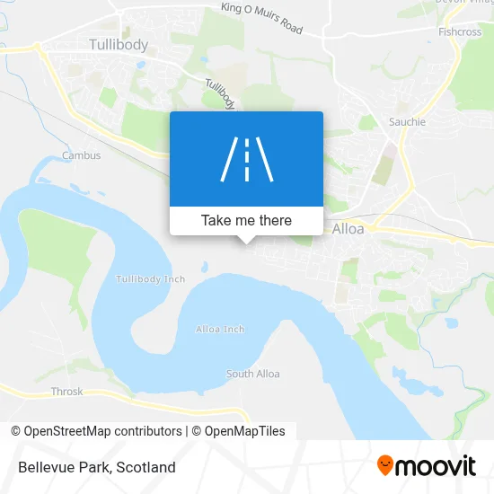 How to get to Bellevue Park, Alloa by train or bus?