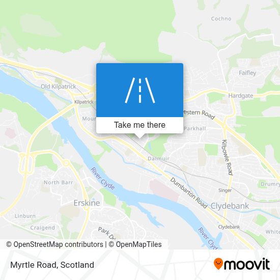 How to get to Myrtle Road, Clydebank by bus or train?