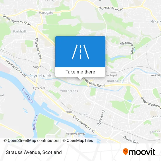 How to get to Strauss Avenue, Clydebank by bus or train?