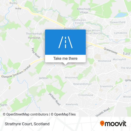 How to get to Strathyre Court, East Kilbride by bus or train?