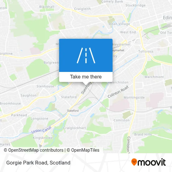 How to get to Gorgie Park Road, Edinburgh by bus or train?