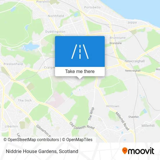 How to get to Niddrie House Gardens, Edinburgh by bus or train?