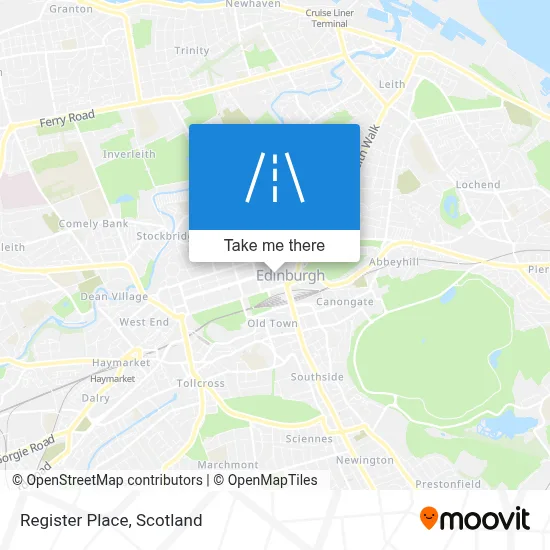 How to get to Register Place, Edinburgh by train?