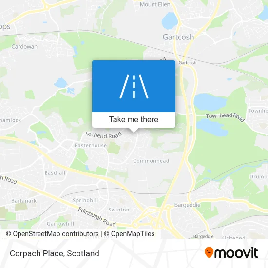How to get to Corpach Place, Glasgow by bus or train?