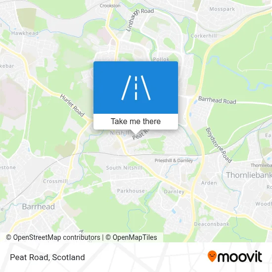 How to get to Peat Road, Glasgow by bus or train?
