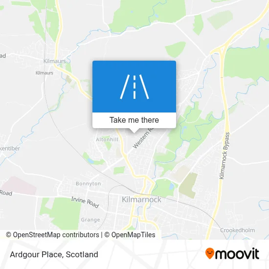 How to get to Ardgour Place, Kilmarnock by bus or train?