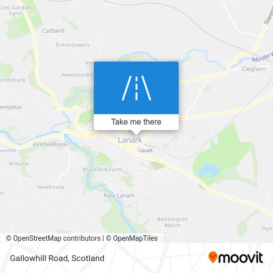 How to get to Gallowhill Road, Lanark by bus or train?