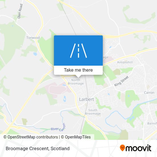 How to get to Broomage Crescent, Larbert by bus or train?