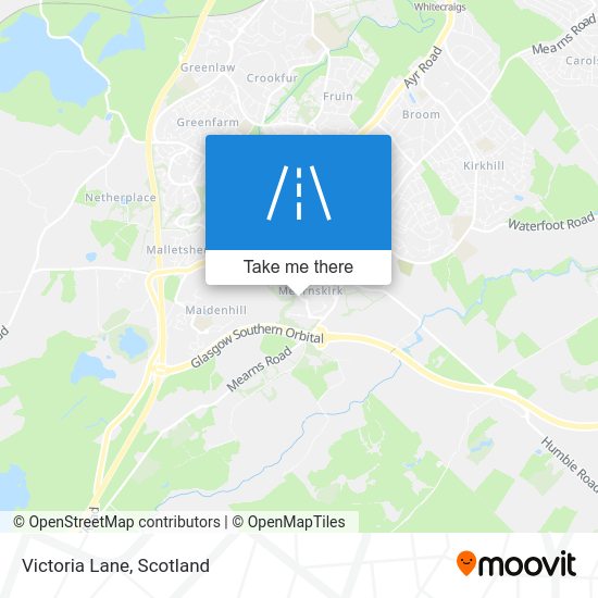 How to get to Victoria Lane, Newton Mearns by bus or light rail?