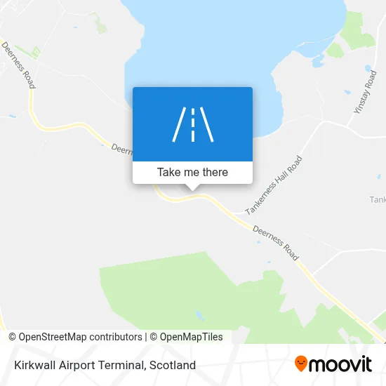 How to get to Kirkwall Airport Terminal, Orkney Islands by bus or ferry?