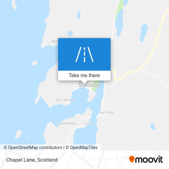 How to get to Chapel Lane in Scalloway by Bus?