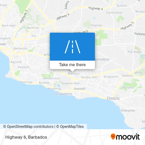 How to get to Highway 6, Barbados by bus?