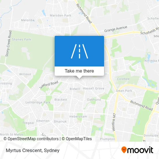 How to get to Myrtus Crescent, Bidwill (NSW) by bus, metro or train?