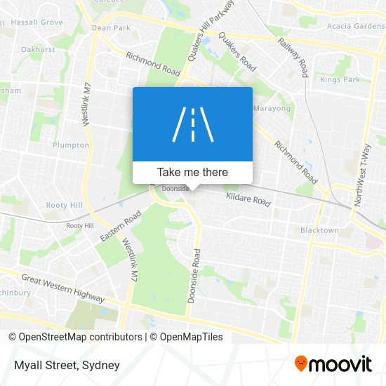 How to get to Myall Street in Doonside by Bus or Train?