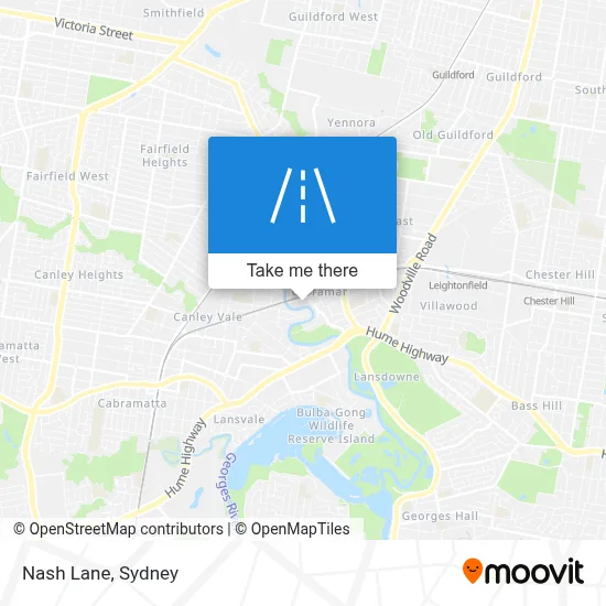 How to get to Nash Lane, Carramar (NSW) by bus or train?