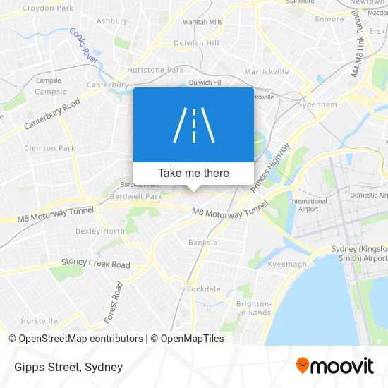 How to get to Gipps Street, Arncliffe by bus, train or light rail?