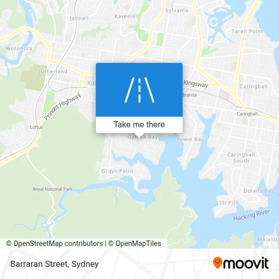 How to get to Barraran Street, Gymea Bay by bus, train or ferry?