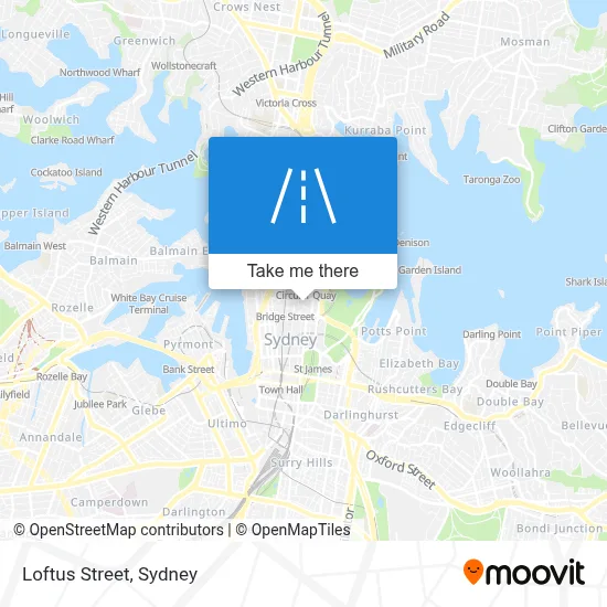 How to get to Loftus Street, Sydney by train, bus or metro?