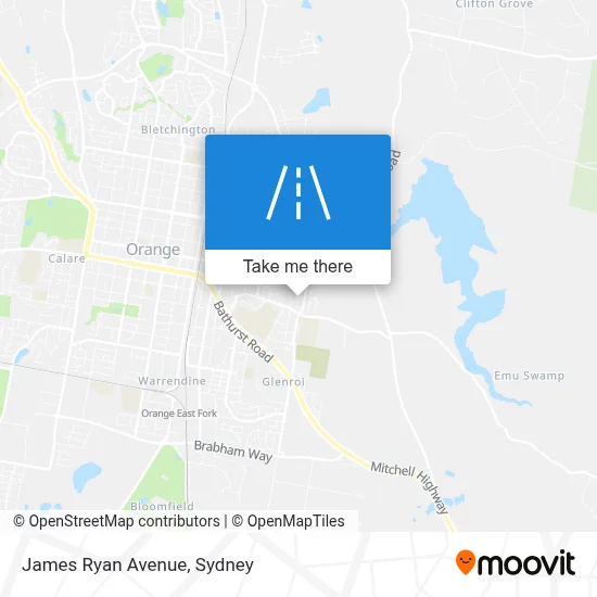 How to get to James Ryan Avenue, Orange by bus or train?